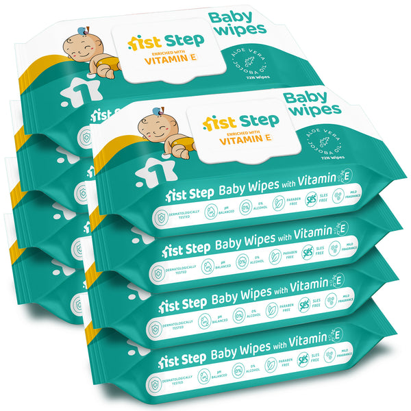 1st Step Baby Wet Wipes With Lid Enriched With Aloe-Vera And Jojoba Oi